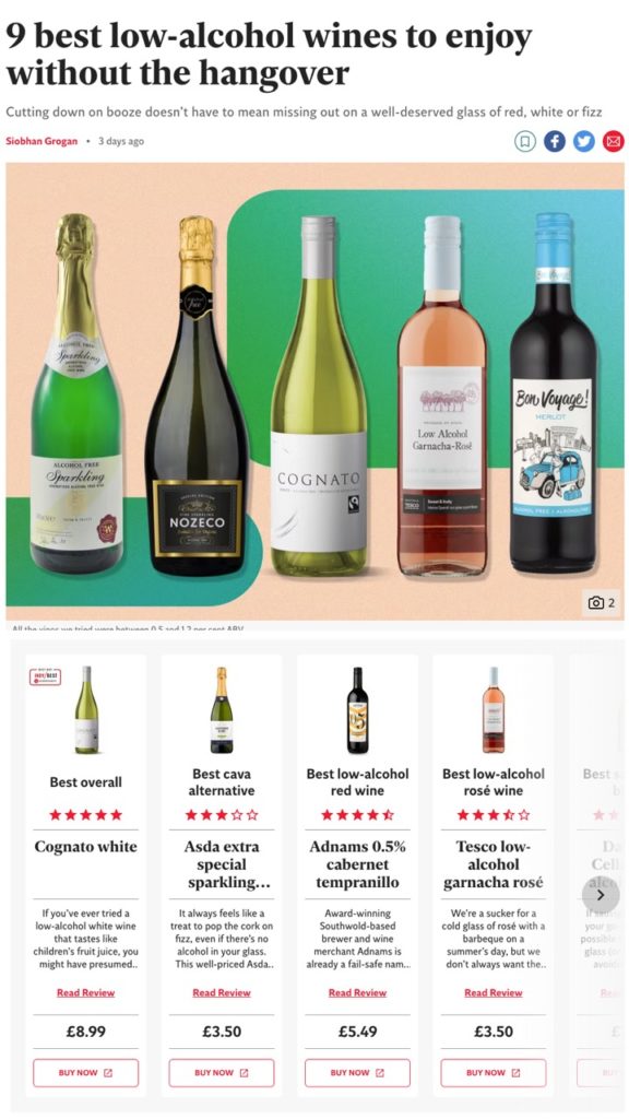 Cognato White - Best No Low Alcohol Free Wine - Cognato Wines